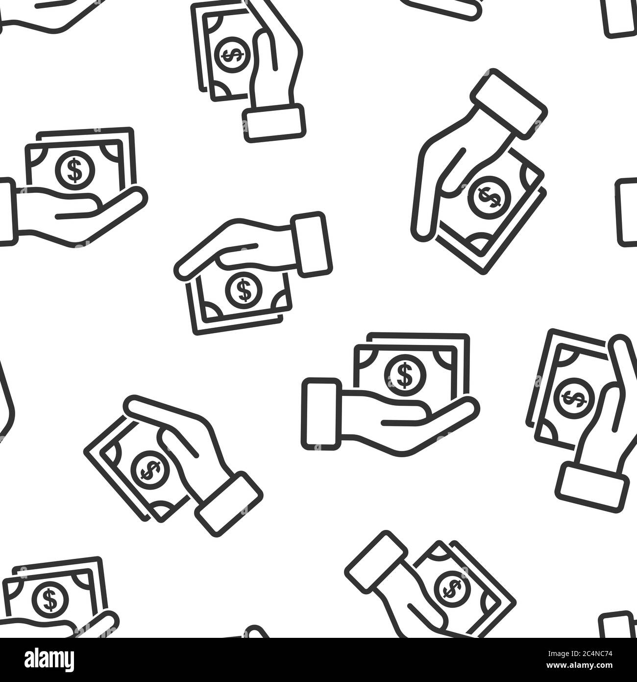 Remuneration icon in flat style. Money in hand vector illustration on ...