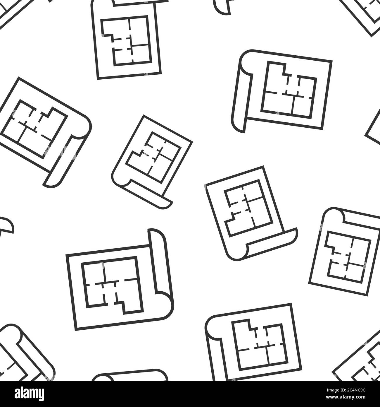 Room plan icon in flat style. Blueprint vector illustration on white ...