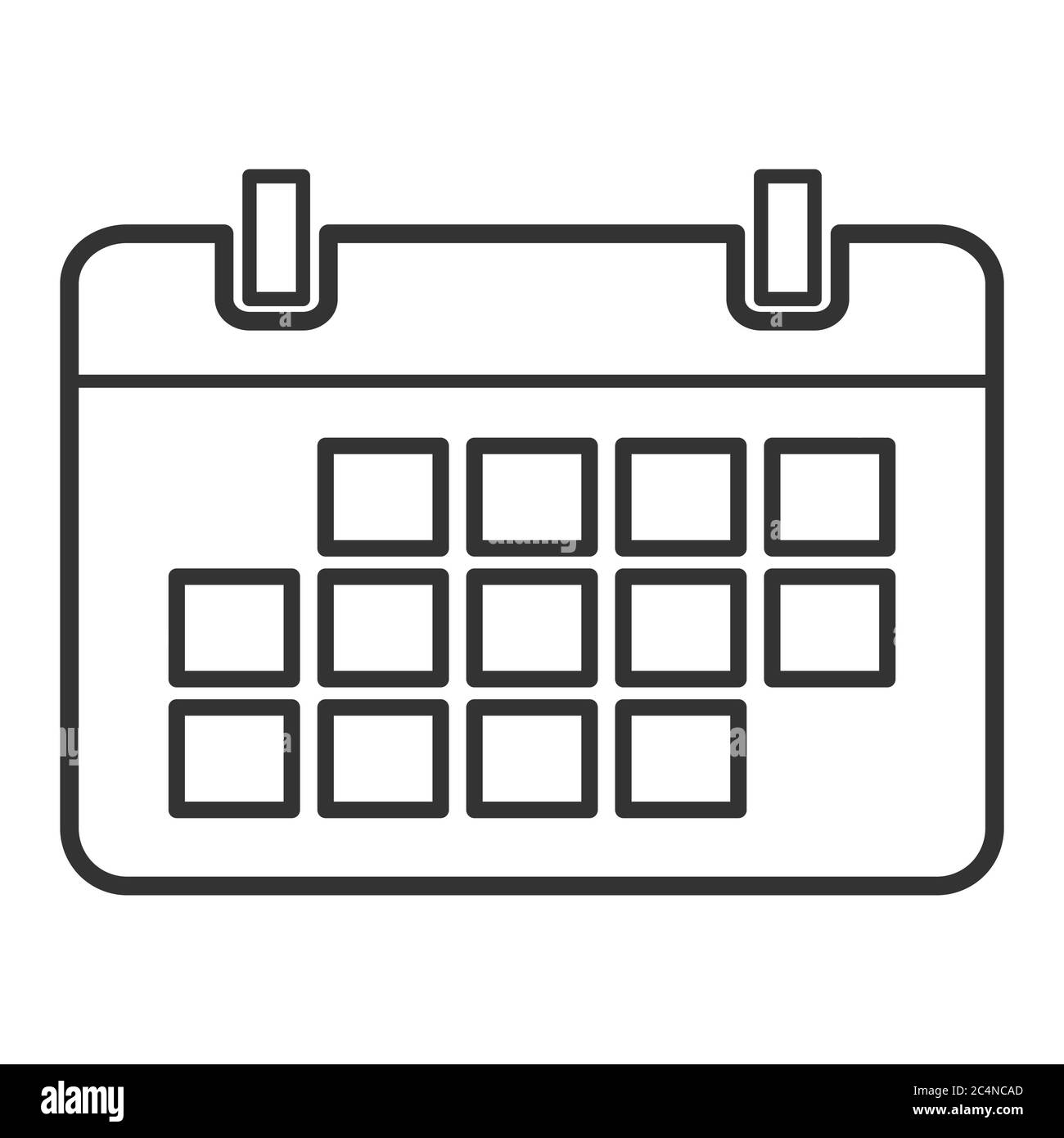 Calendar icon, date event symbol isolated on white background. Vector ...