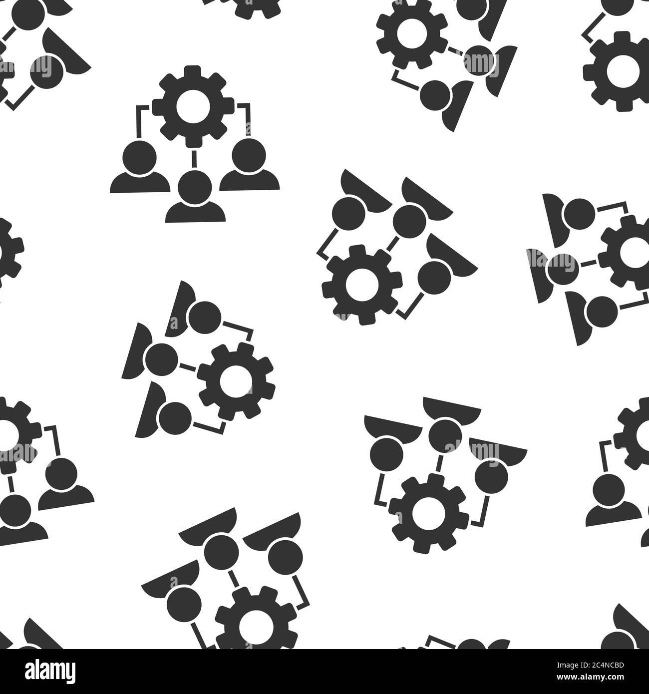 Business training icon in flat style. Gear with people vector ...