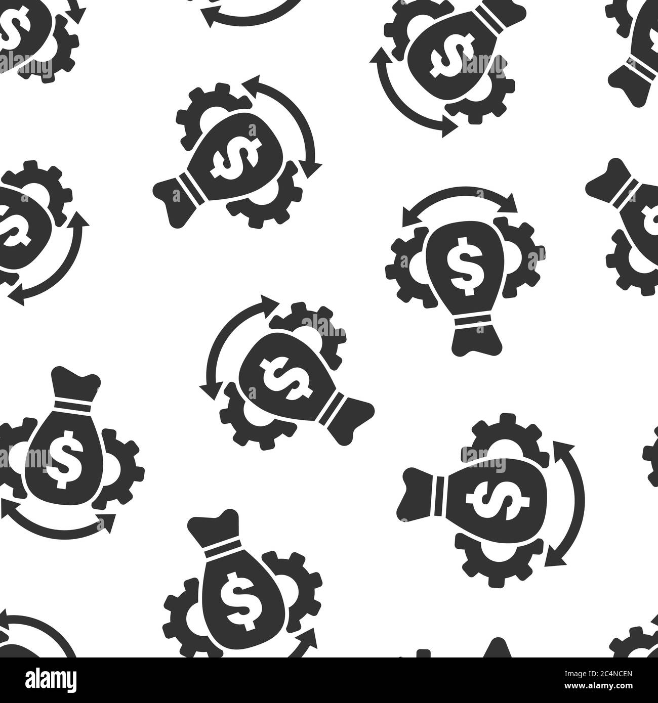 Money optimization icon in flat style. Gear effective vector ...