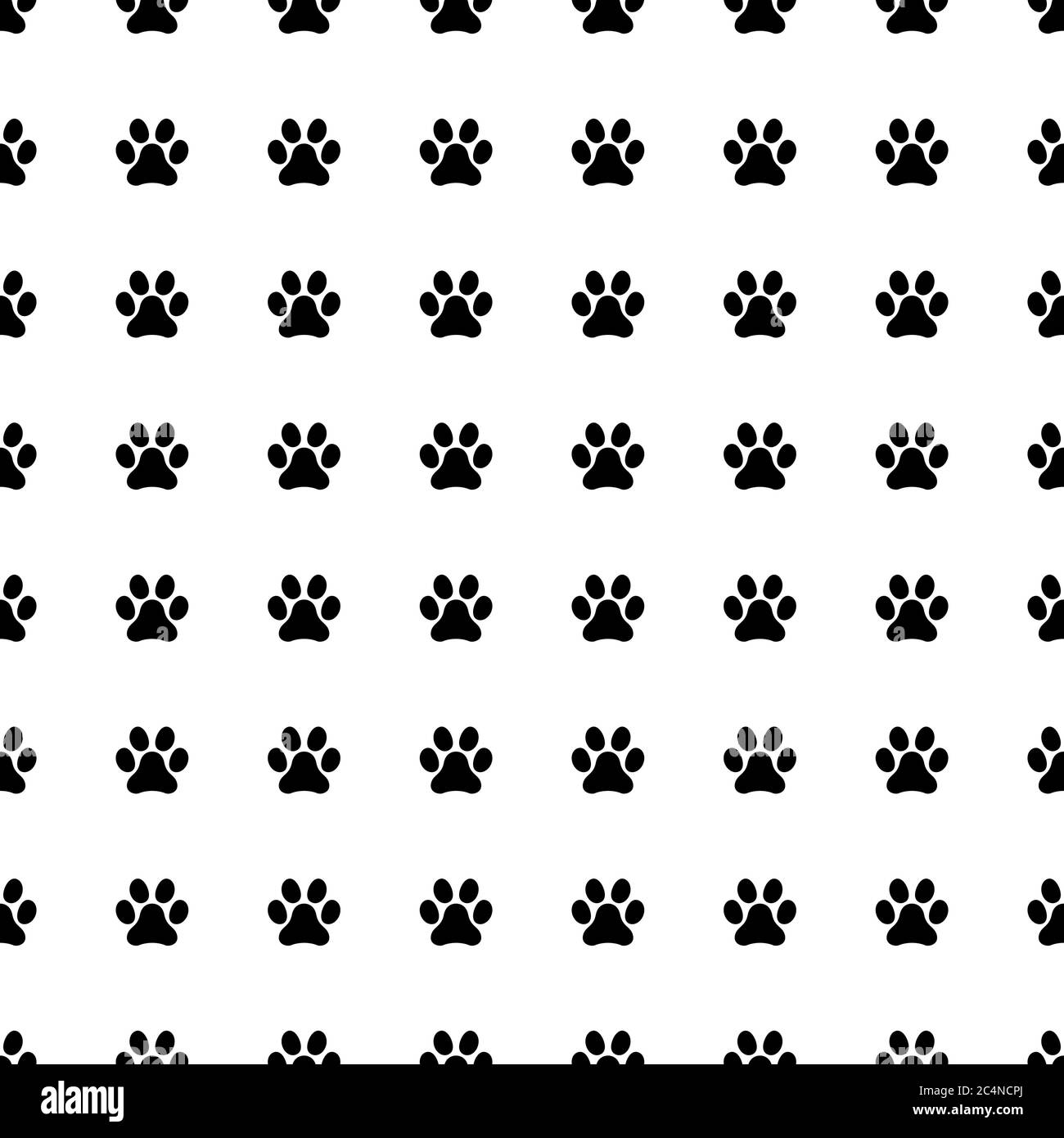 Animal seamless pattern isolated on white background. Dog paw symbol ...