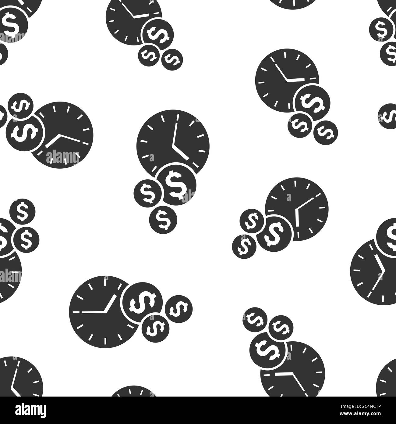 Time is money icon in flat style. Project management vector ...