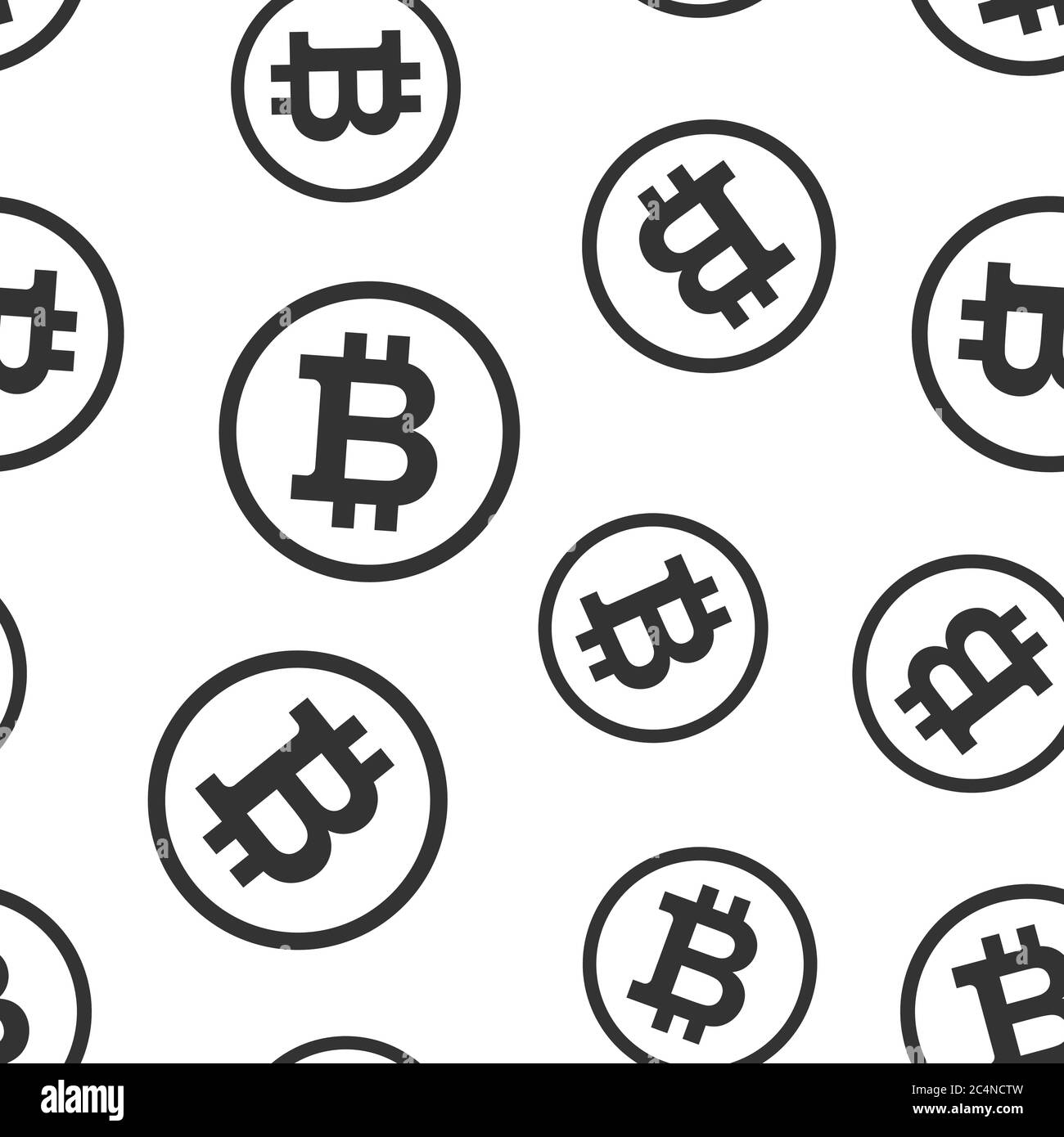 Bitcoin icon in flat style. Blockchain vector illustration on white ...