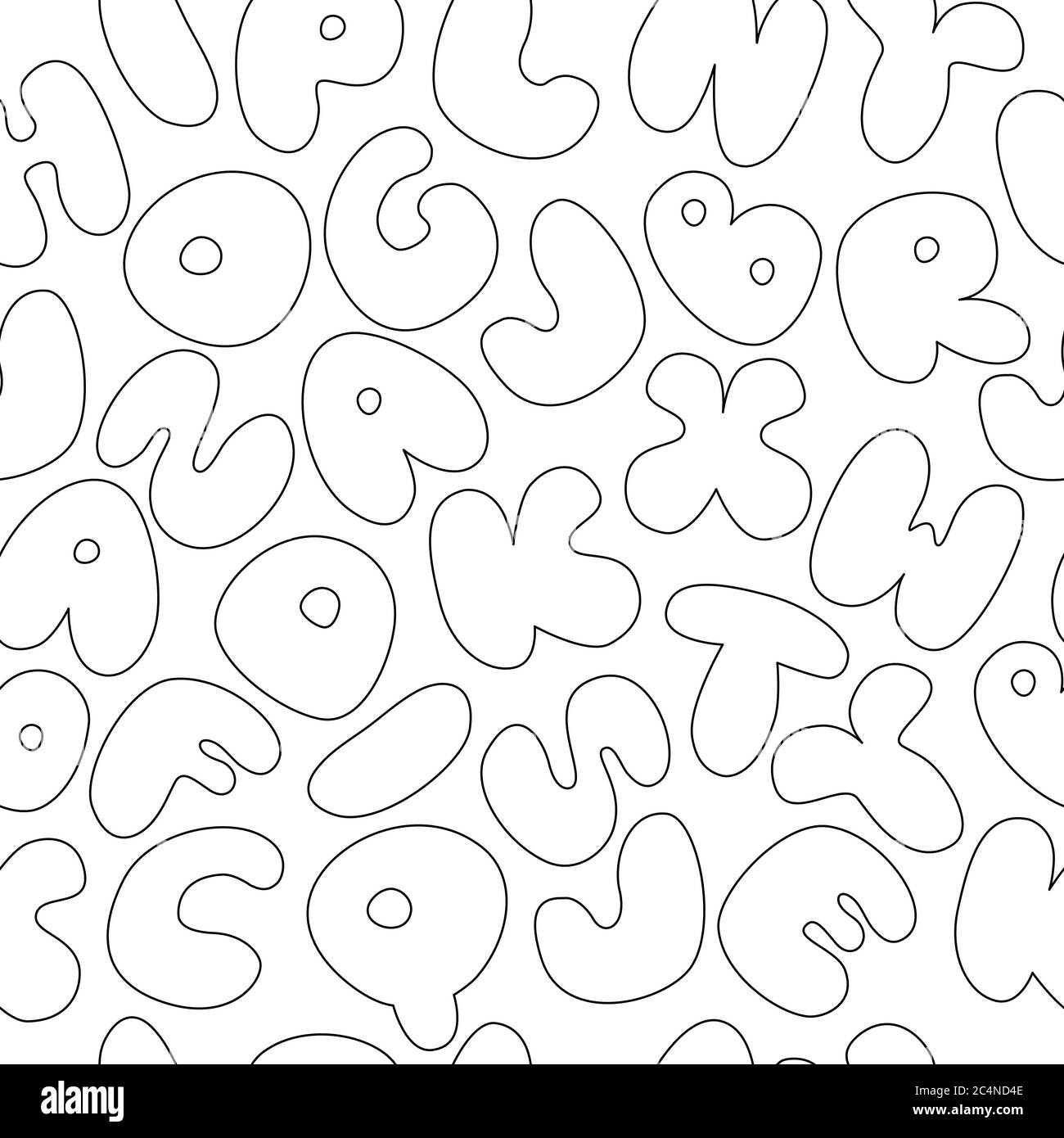 Cartoon chubby lettering pattern. Kids game alphabet. Vector ...