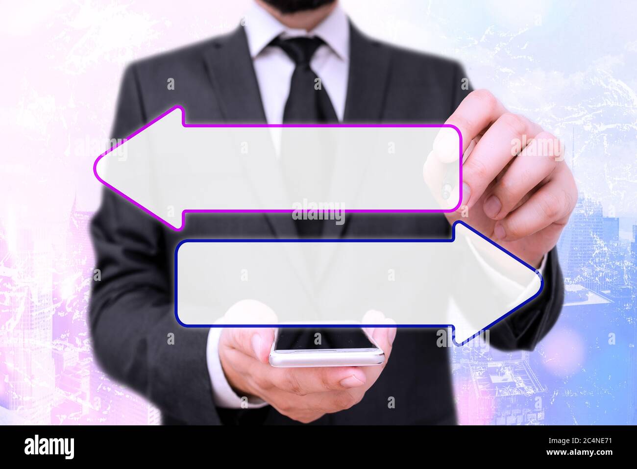 Competitiveness Symbol In Diverging Opposite Views Business Choice ...