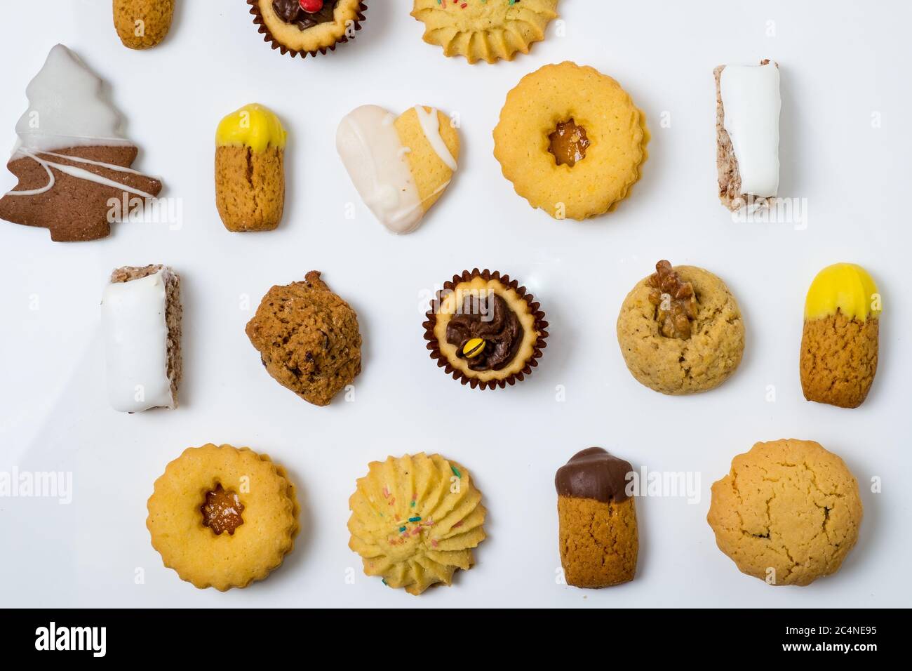 Different kind of cookies isolated on a white background Stock Photo ...