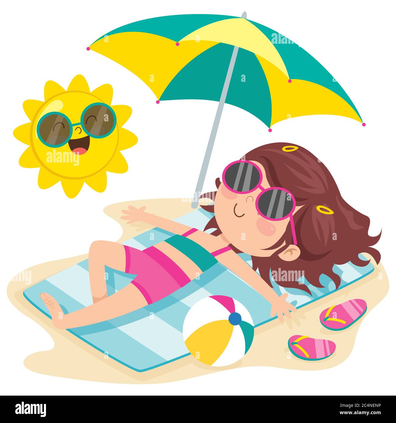 Sunbathing sunbathe Stock Vector Images - Alamy