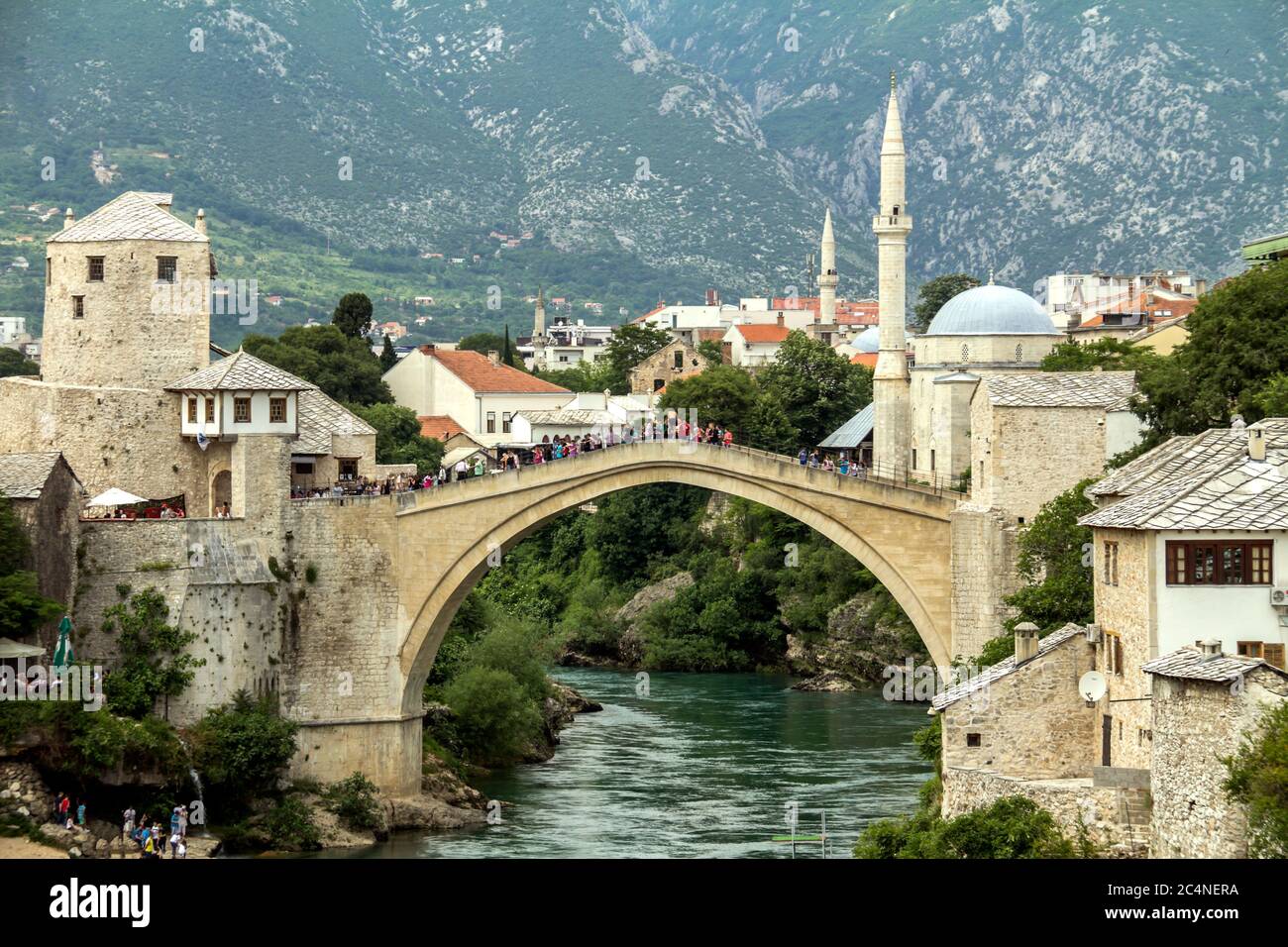 Mostar bridge in the town of Mostar in Bosnia and Herzegovina Stock ...