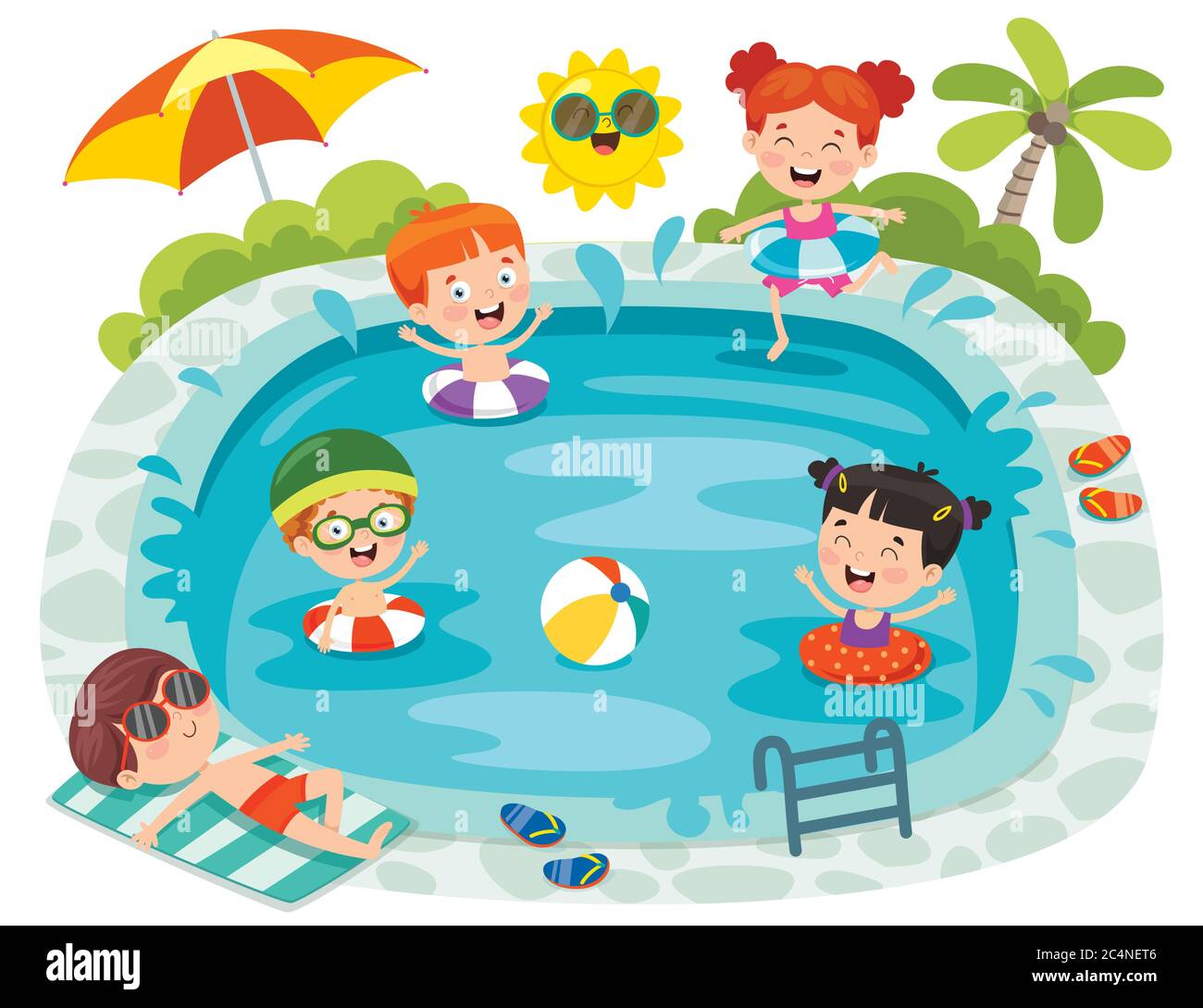 Funny beach scene Stock Vector Images - Alamy