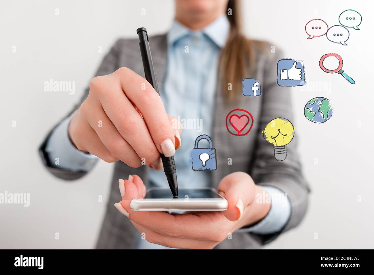 Free Sketch Of Digital Technology Information With Infographic Element ...