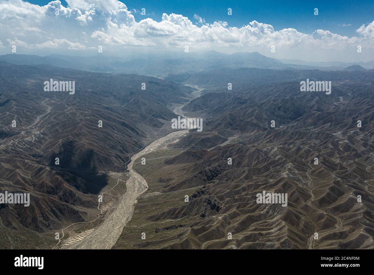 River line was across the mountains area in Jalalabad region Stock ...