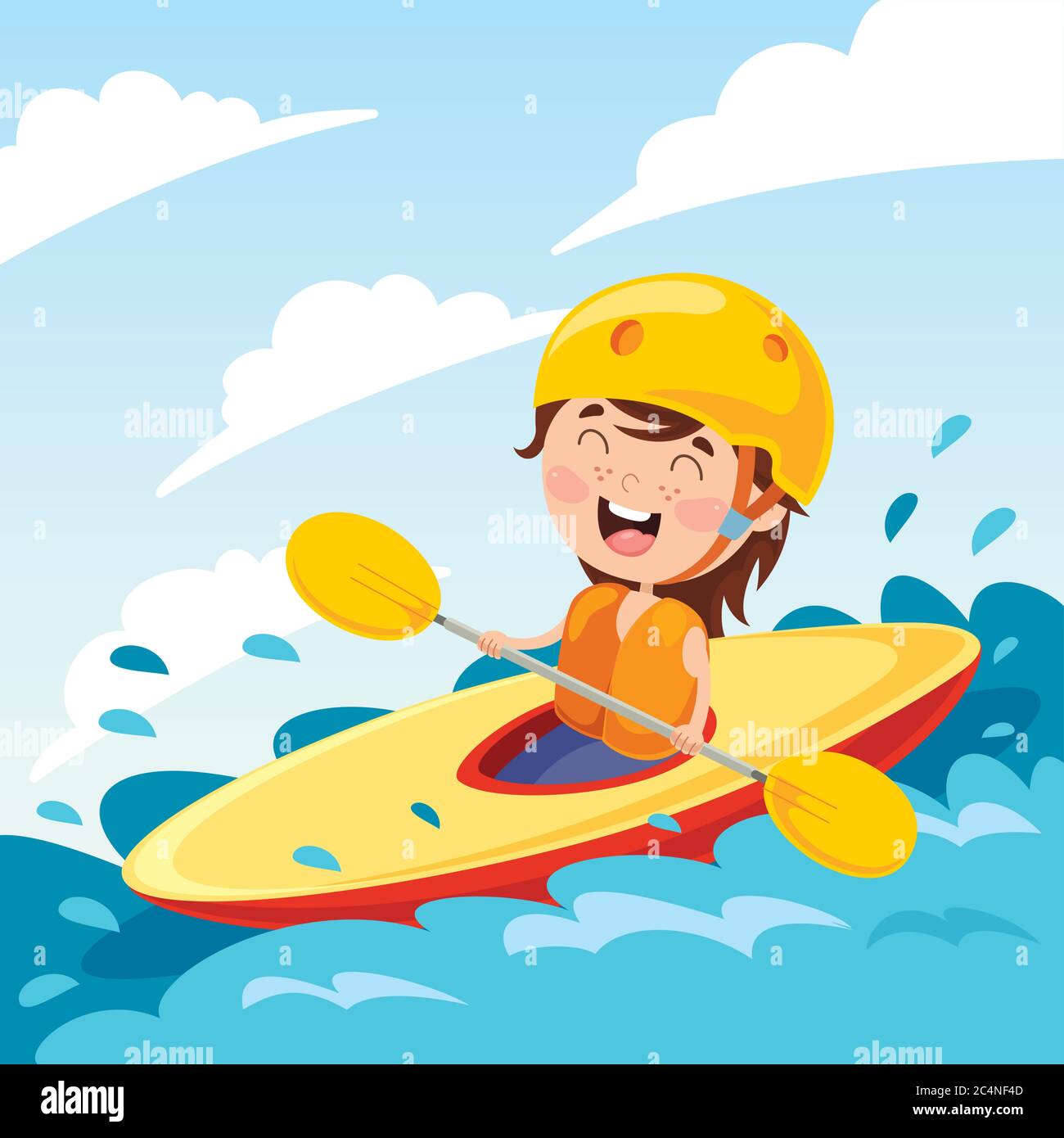 Kids canoeing Stock Vector Images - Alamy