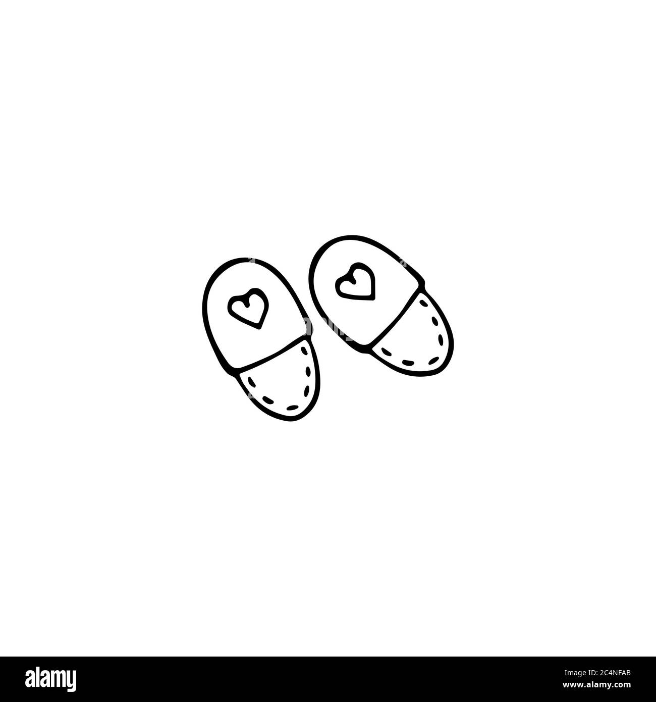 Hand drawn home slippers. Doodle vector illustration Stock Vector Image & Art - Alamy