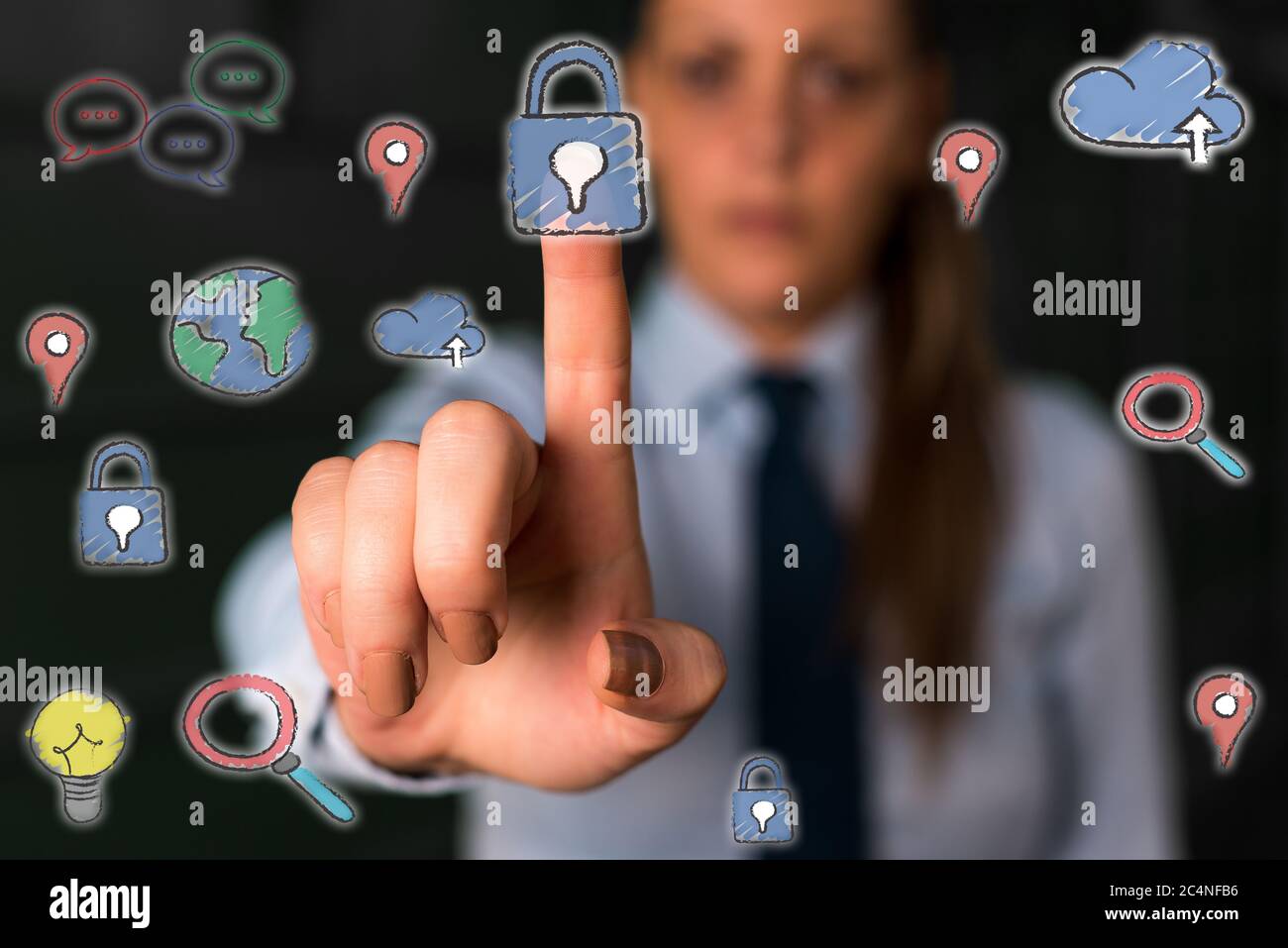 Free Sketch Of Digital Technology Information With Infographic Element ...