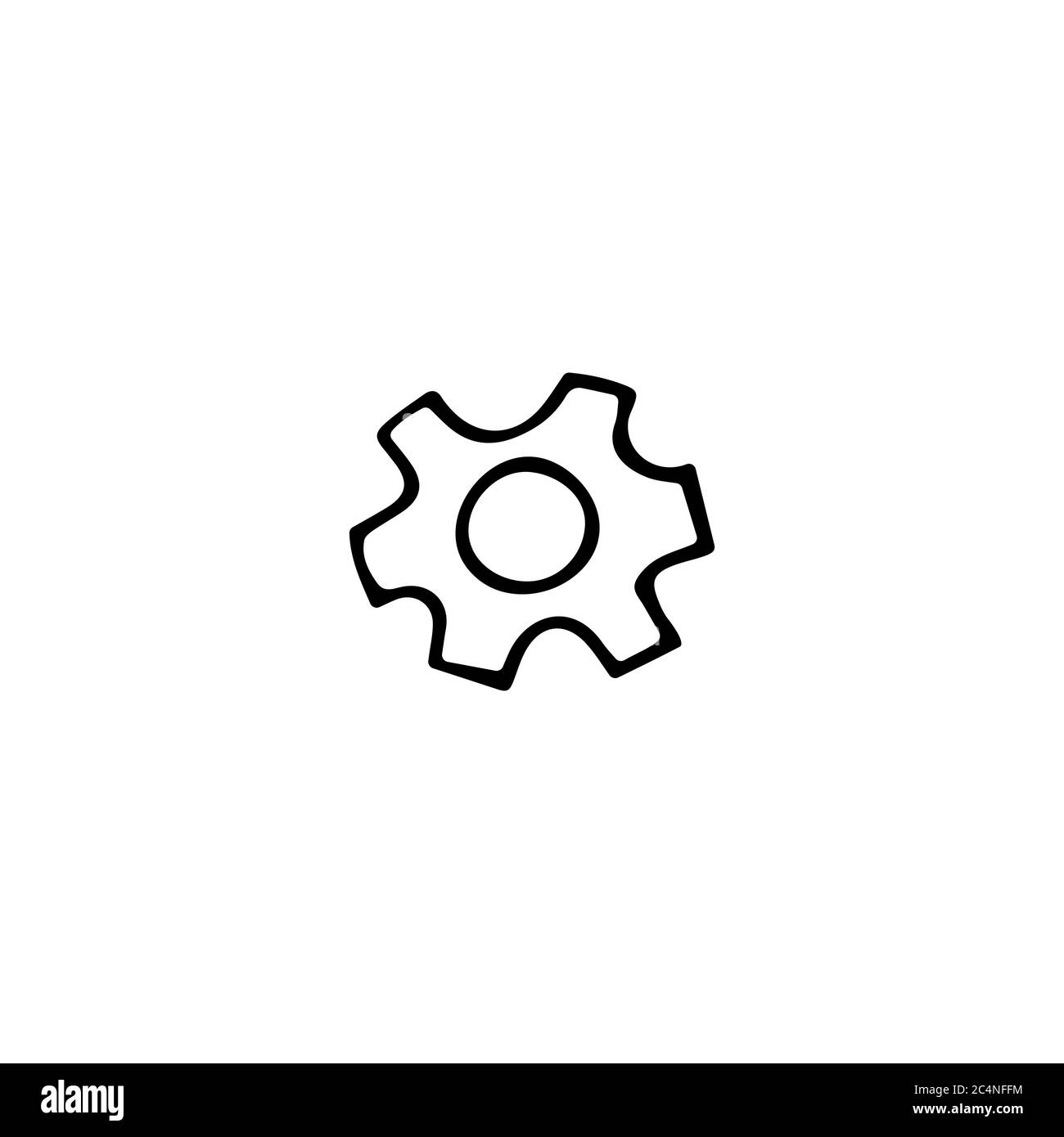 Hand drawn gear icon. Doodle cog symbol. Settings icon. Vector ...