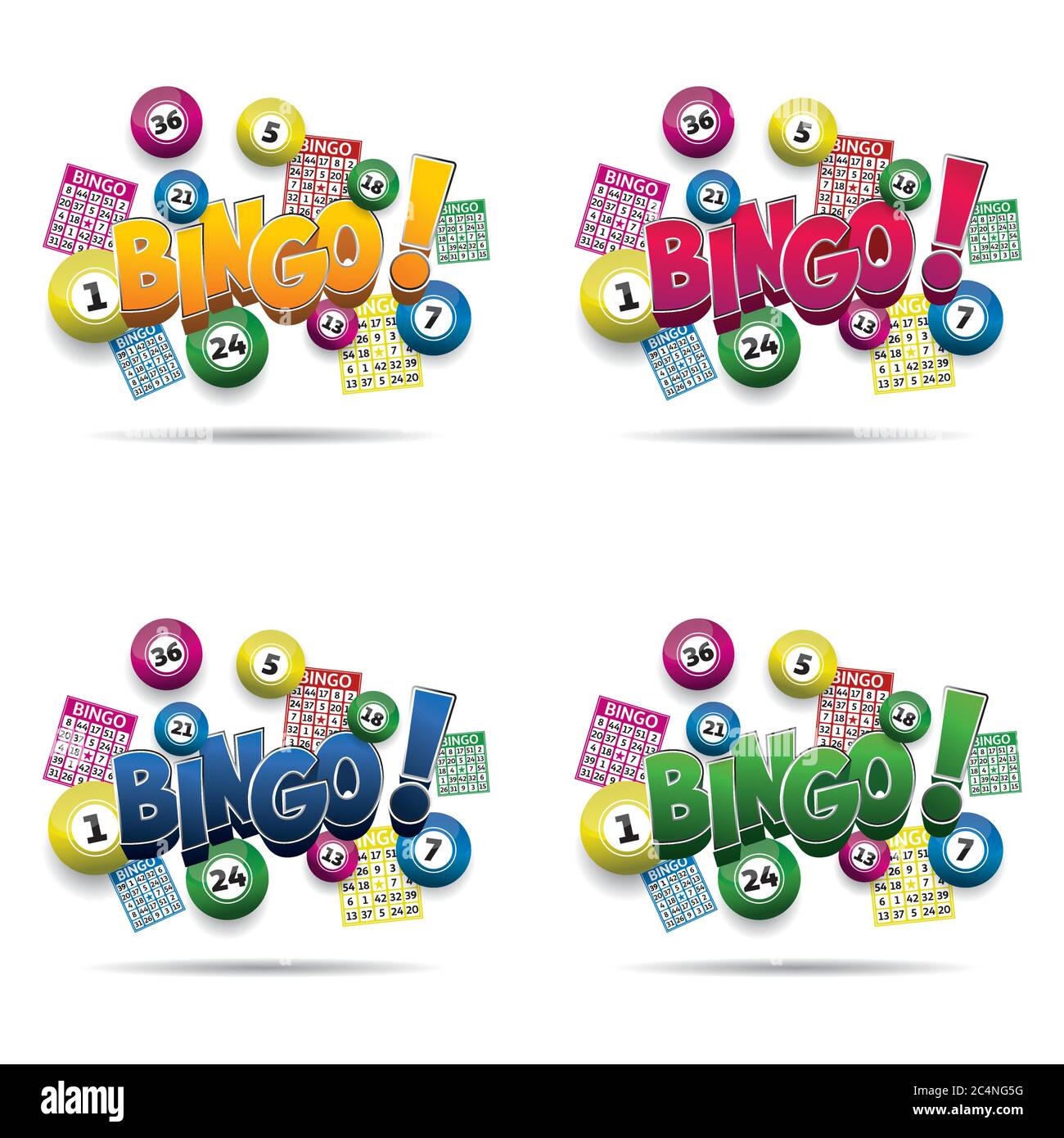 Bingo lottery balls and bingo cards concept vector illustration Stock ...