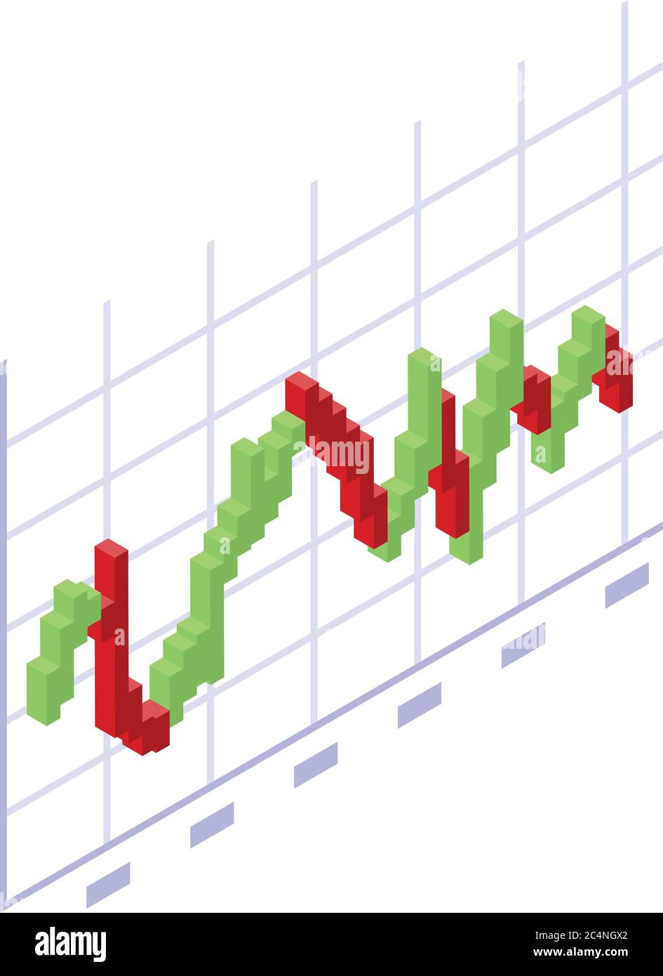 Trader red green graph icon, isometric style Stock Vector Image & Art ...