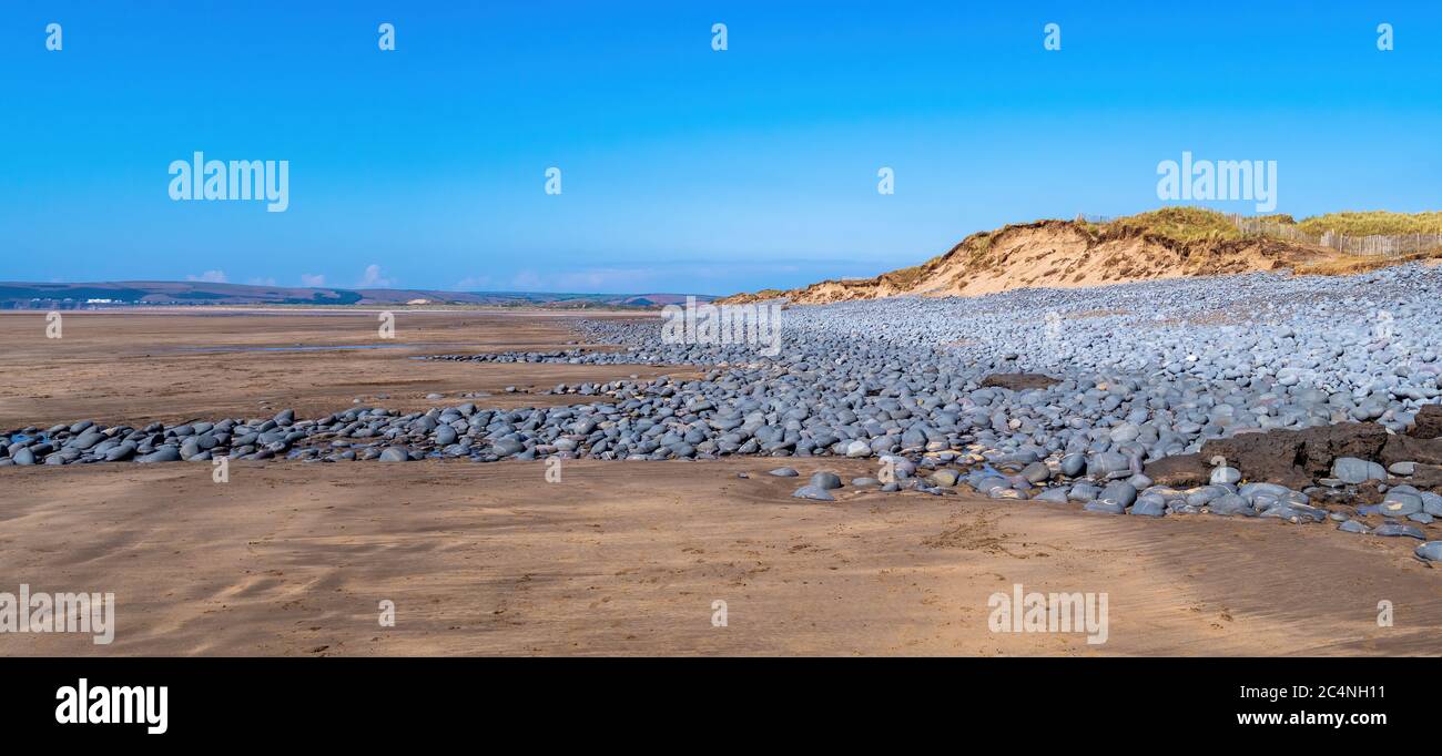 Northam Burrows panorama near seaside resort of Appledore. England,UK ...