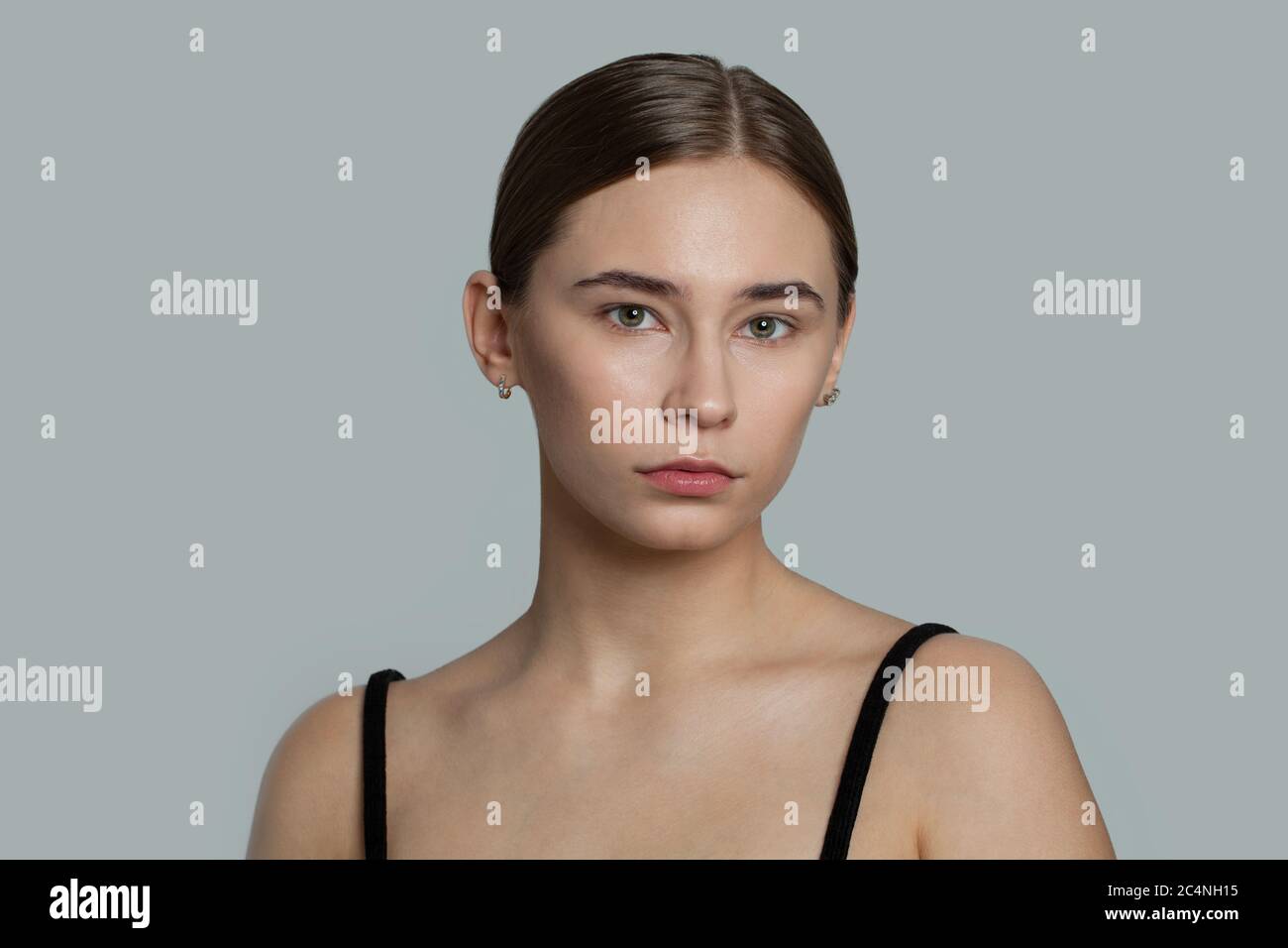 Beautiful female face. Healthy model with clear skin. Skincare and ...