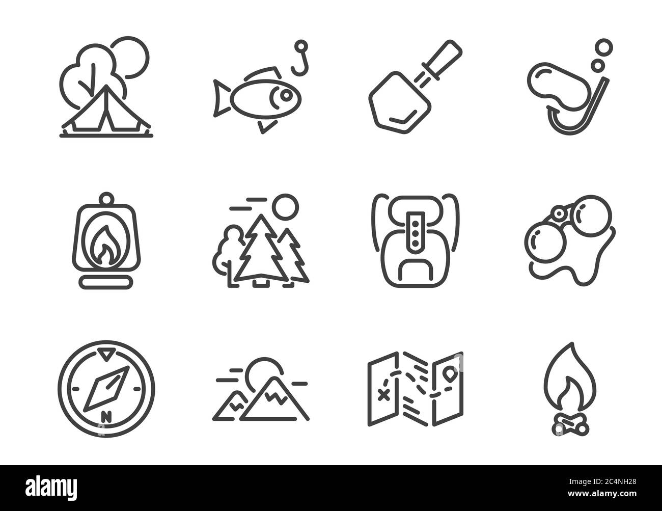 Tourism and outdoor activities line icons Stock Vector Image & Art - Alamy