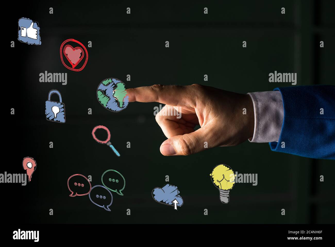 Free Sketch Of Digital Technology Information With Infographic Element ...
