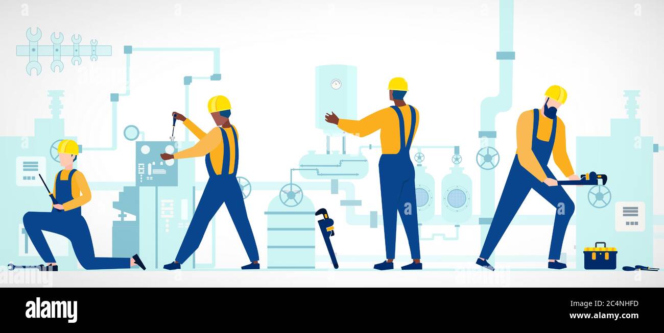 Plumber background in home Stock Vector Images - Alamy