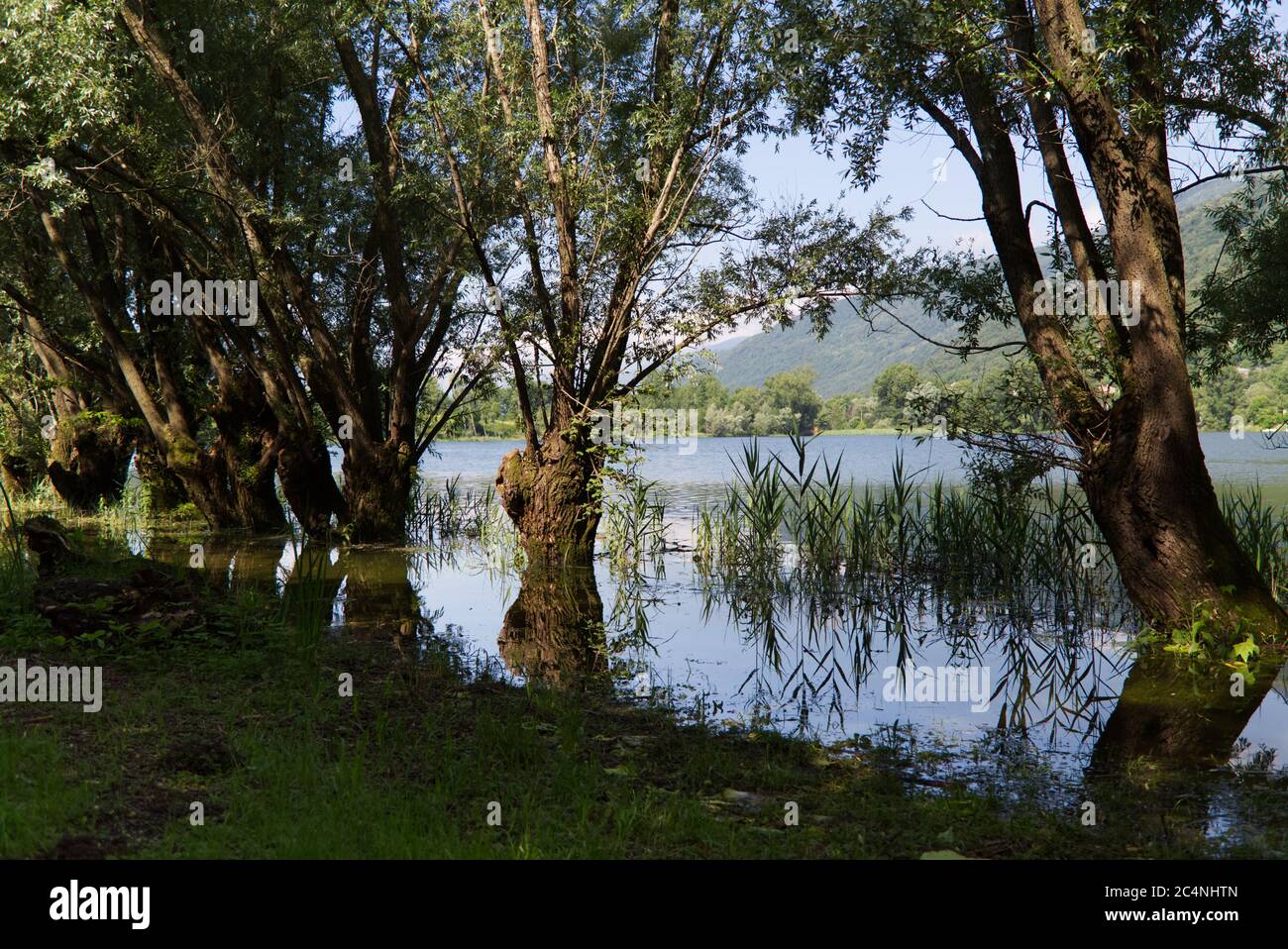 Romantic view of the lake Revine Stock Photo - Alamy