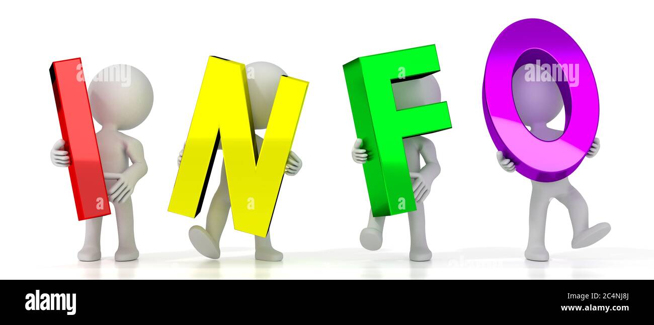 Info - colorful letters - 3D illustration Stock Photo - Alamy