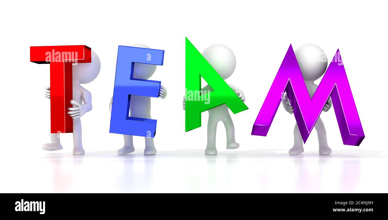 Team - colorful letters - 3D illustration Stock Photo - Alamy