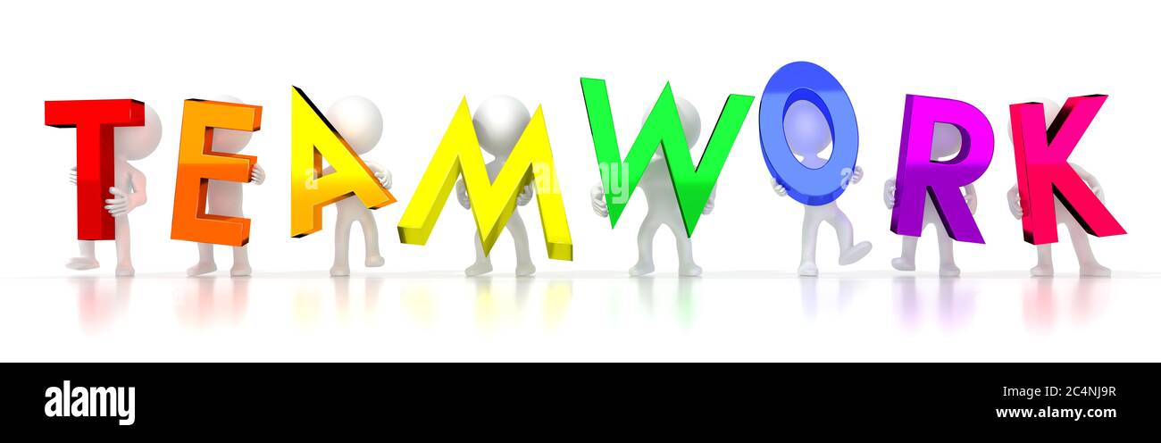 Teamwork - colorful letters - 3D illustration Stock Photo - Alamy