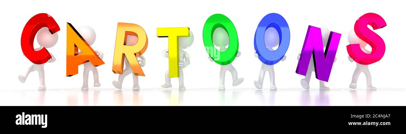 Cartoons - colorful letters - 3D illustration Stock Photo - Alamy