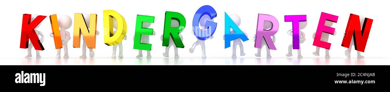 Kindergarten - colorful letters - 3D illustration Stock Photo - Alamy