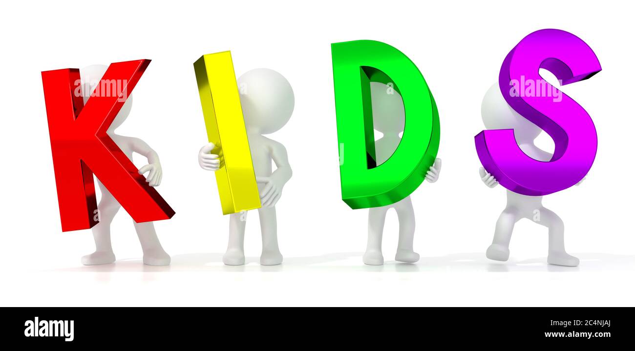 Kids - colorful letters - 3D illustration Stock Photo - Alamy