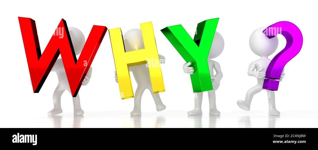 Why? - colorful letters - 3D illustration Stock Photo - Alamy