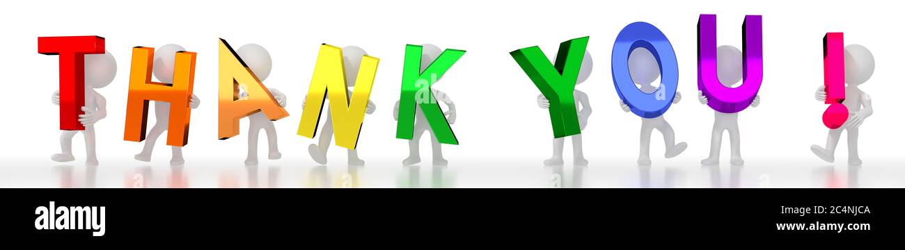 Thank you! - colorful letters - 3D illustration Stock Photo - Alamy