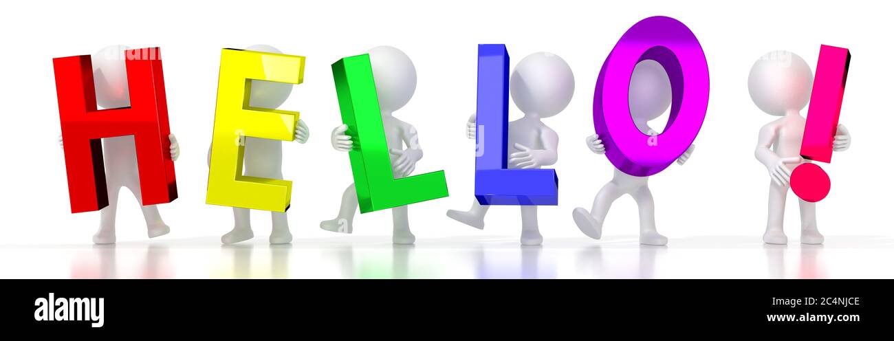 Hello! - colorful letters - 3D illustration Stock Photo - Alamy