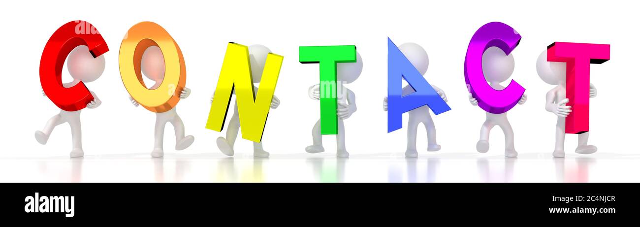 Contact - colorful letters - 3D illustration Stock Photo - Alamy
