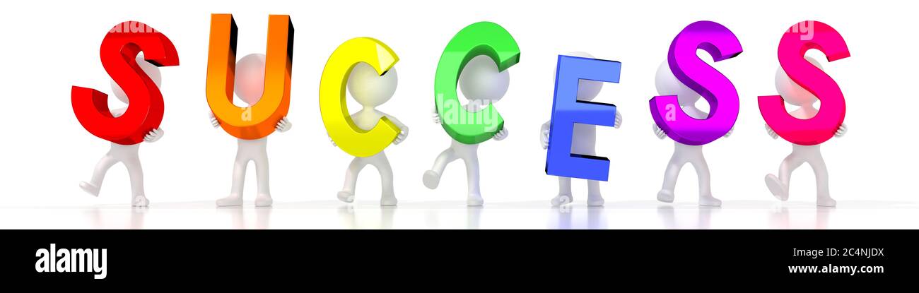 Success - colorful letters - 3D illustration Stock Photo - Alamy