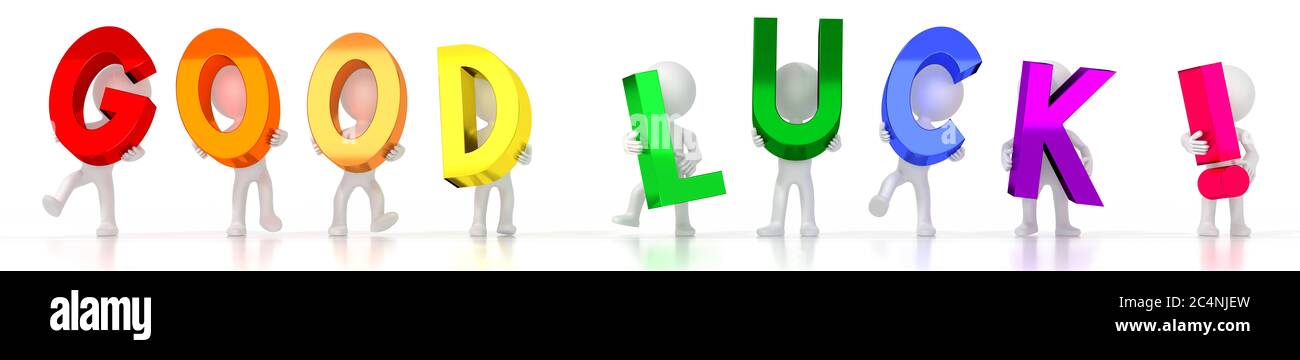 Good luck! - colorful letters - 3D illustration Stock Photo - Alamy