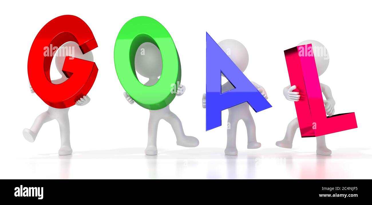 Goal - colorful letters - 3D illustration Stock Photo - Alamy
