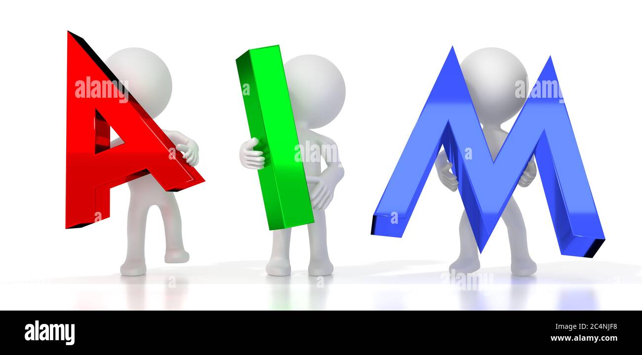 Aim - colorful letters - 3D illustration Stock Photo - Alamy