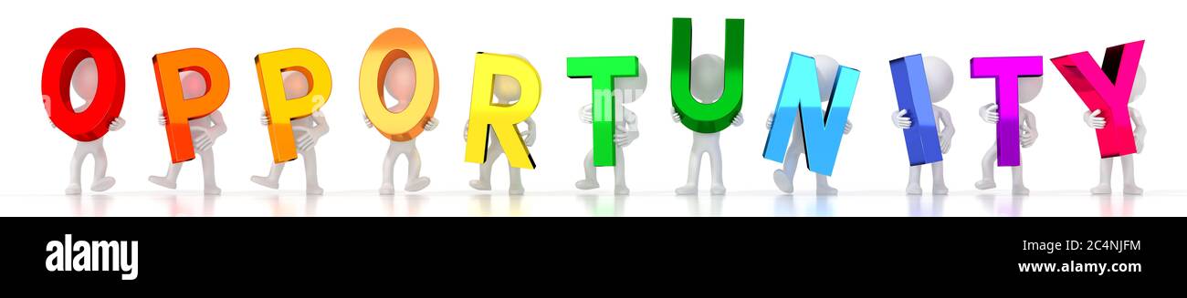 Opportunity - colorful letters - 3D illustration Stock Photo - Alamy