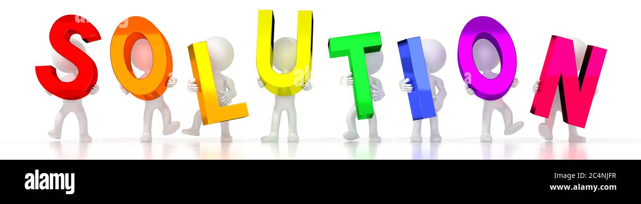 Solution - colorful letters - 3D illustration Stock Photo - Alamy