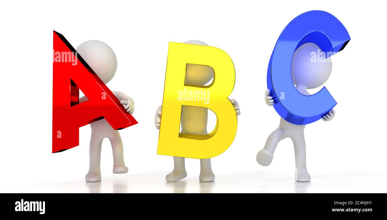ABC - colorful letters - 3D illustration Stock Photo - Alamy