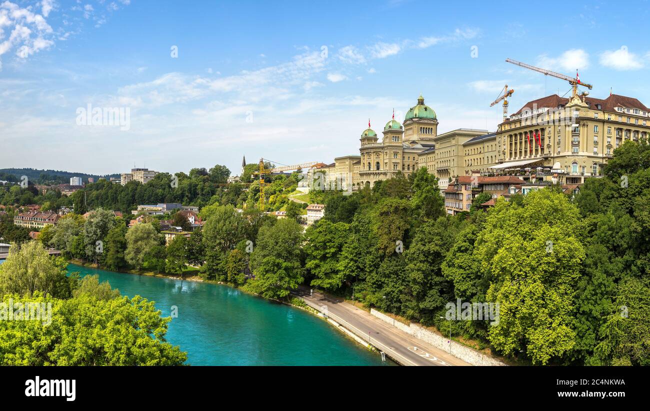Federal palace of Switzerland in Bern in a beautiful summer day ...