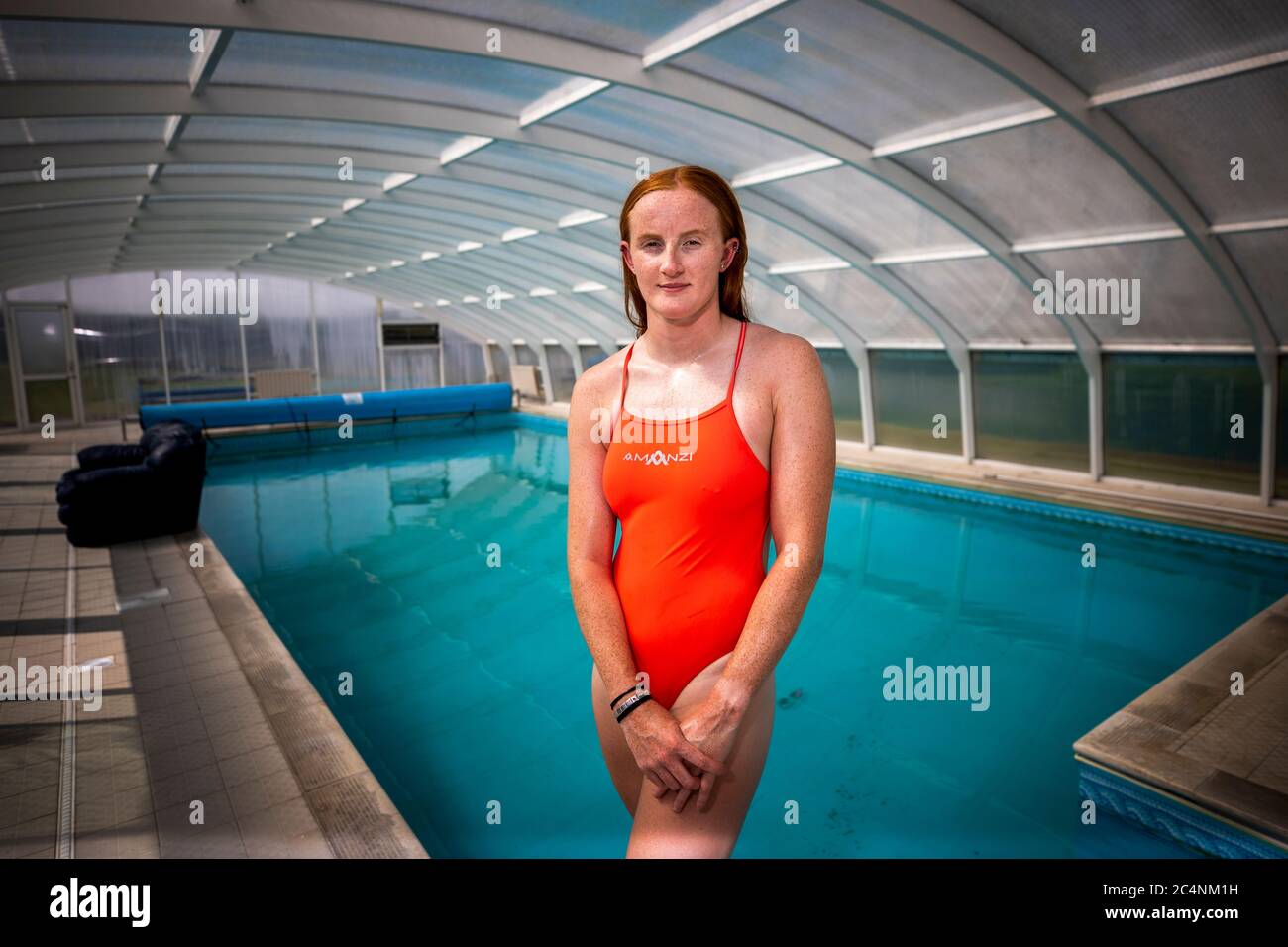 Danielle Hill Irish International swimmer and Olympic hopeful training at a friends swimming ...