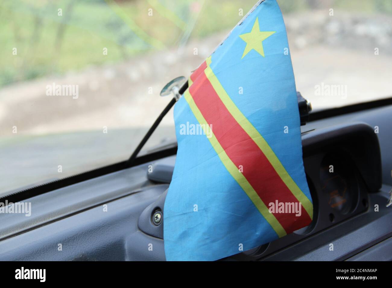 Flag of the Democratic Republic of Congo on the car dashboard Stock ...