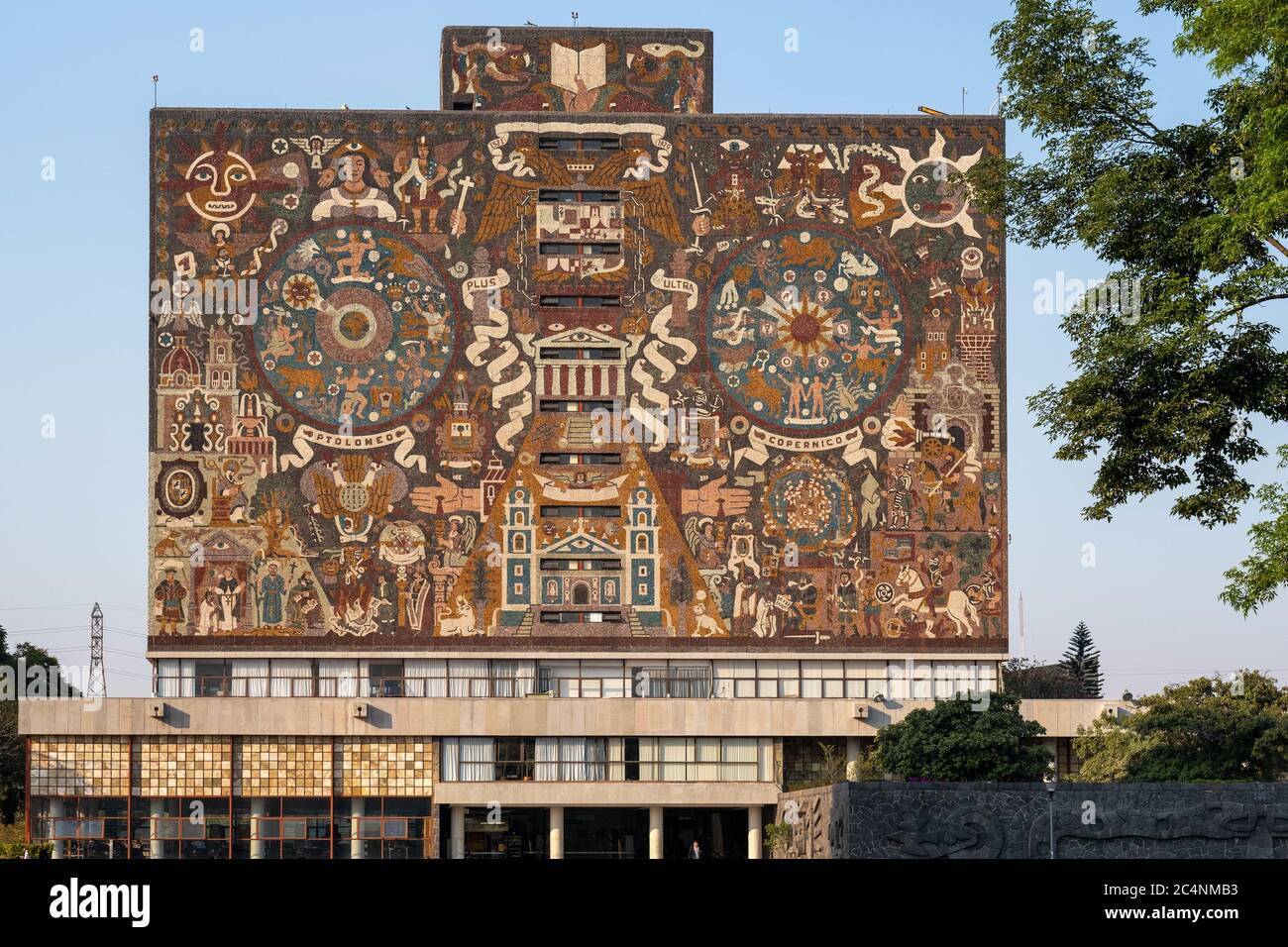 MEXICO CITY, MEXICO - Jan 08, 2020: The Central Library of the National ...