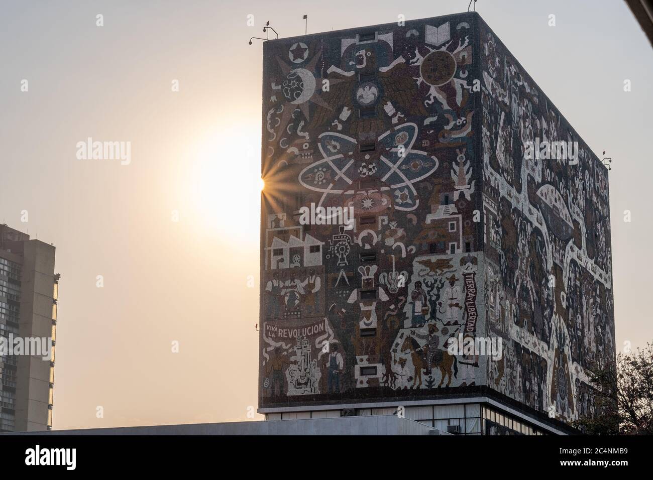 MEXICO CITY, MEXICO - Jan 08, 2020: The Central Library of the National ...